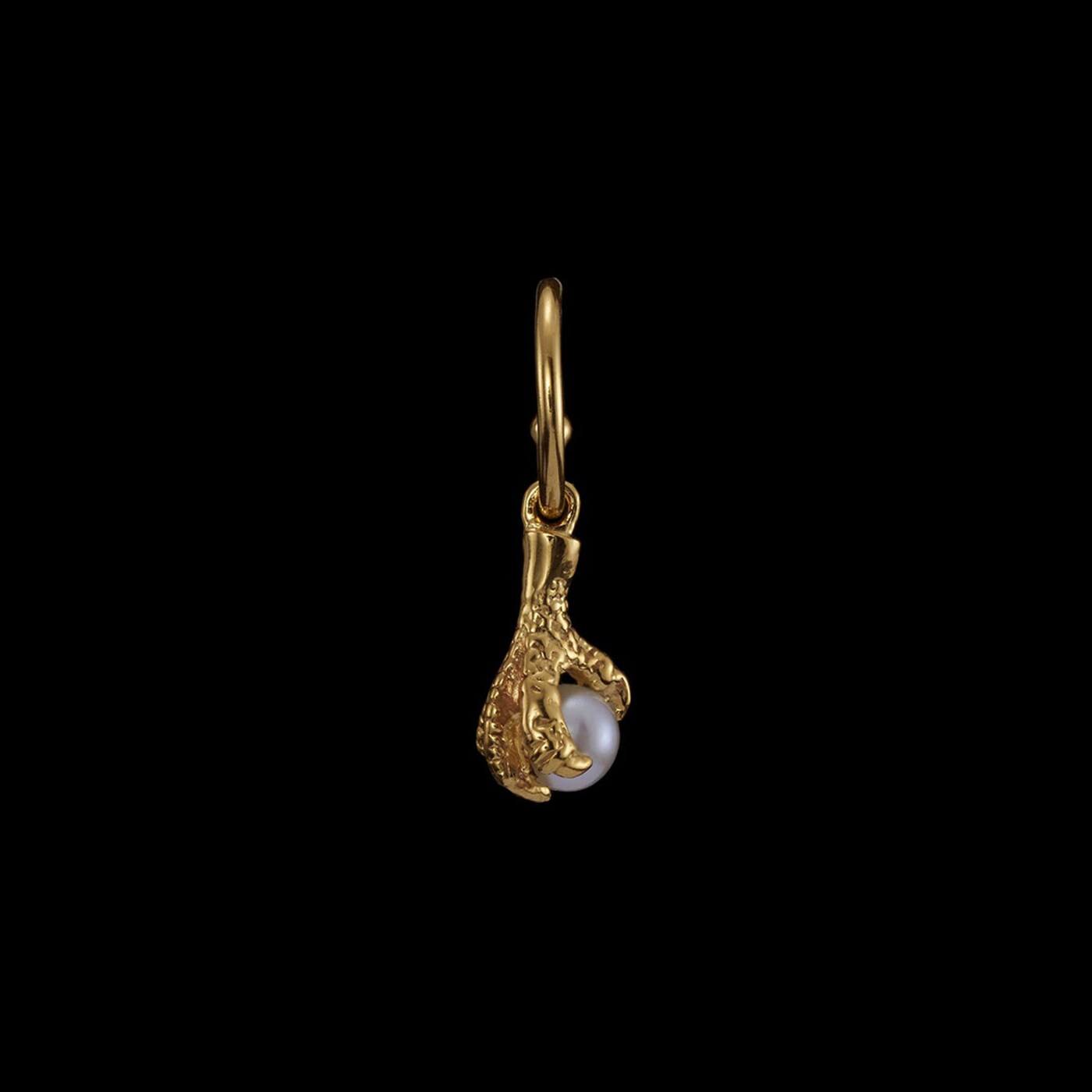 Maria Nilsdotter Cp 03 Eac 30 Tiny Claw Pearl Earring Gold Plated